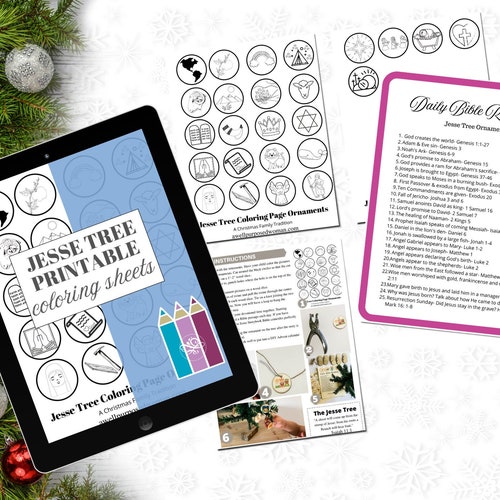 Printable Jesse Tree Ornaments and Devotional: Advent Family - Etsy