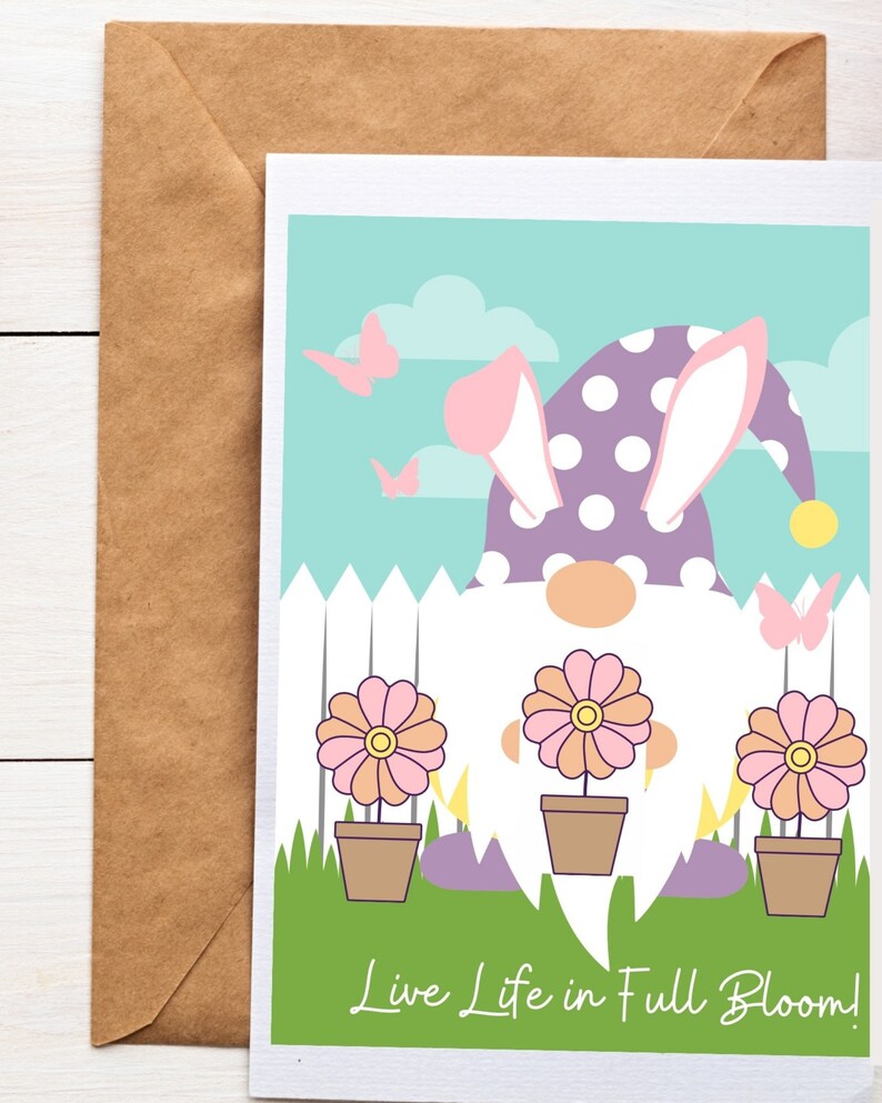 Easter Gnome Cards Gnome Greeting Card Spring Gnome Cards - Etsy