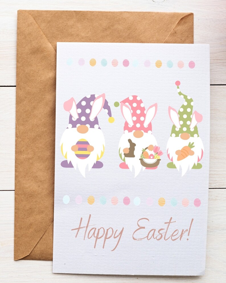 Easter Gnome Cards Gnome Greeting Card Spring Gnome Cards - Etsy