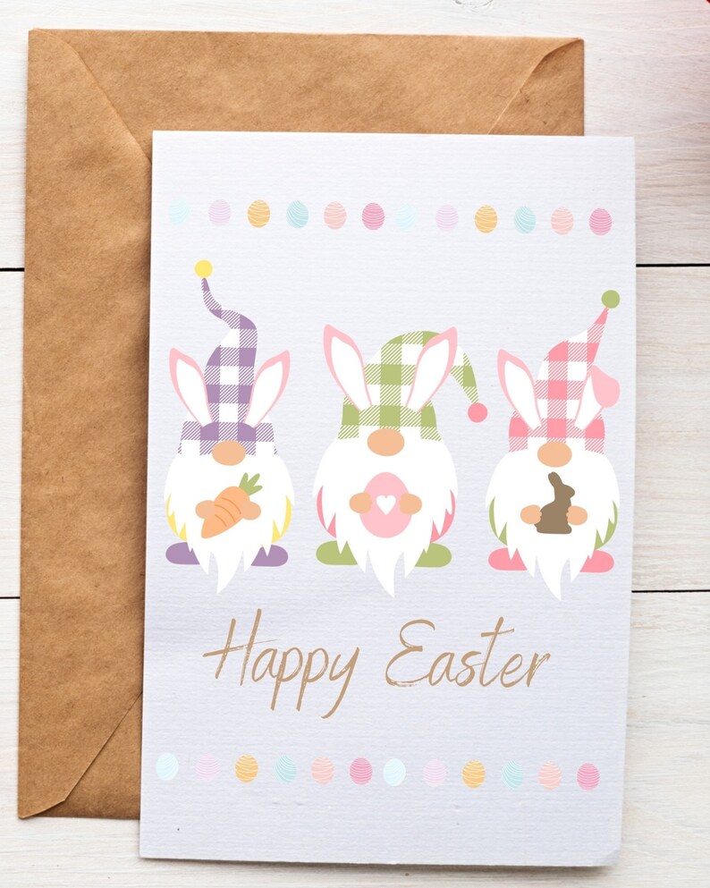 Easter Gnome Cards Gnome Greeting Card Spring Gnome Cards - Etsy