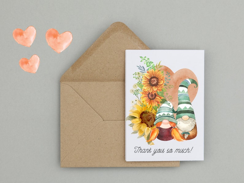Gnome Thank You Cards Gnome Thank You - Etsy