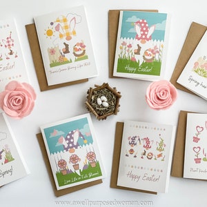Easter Gnome Cards Gnome Greeting Card Spring Gnome Cards - Etsy