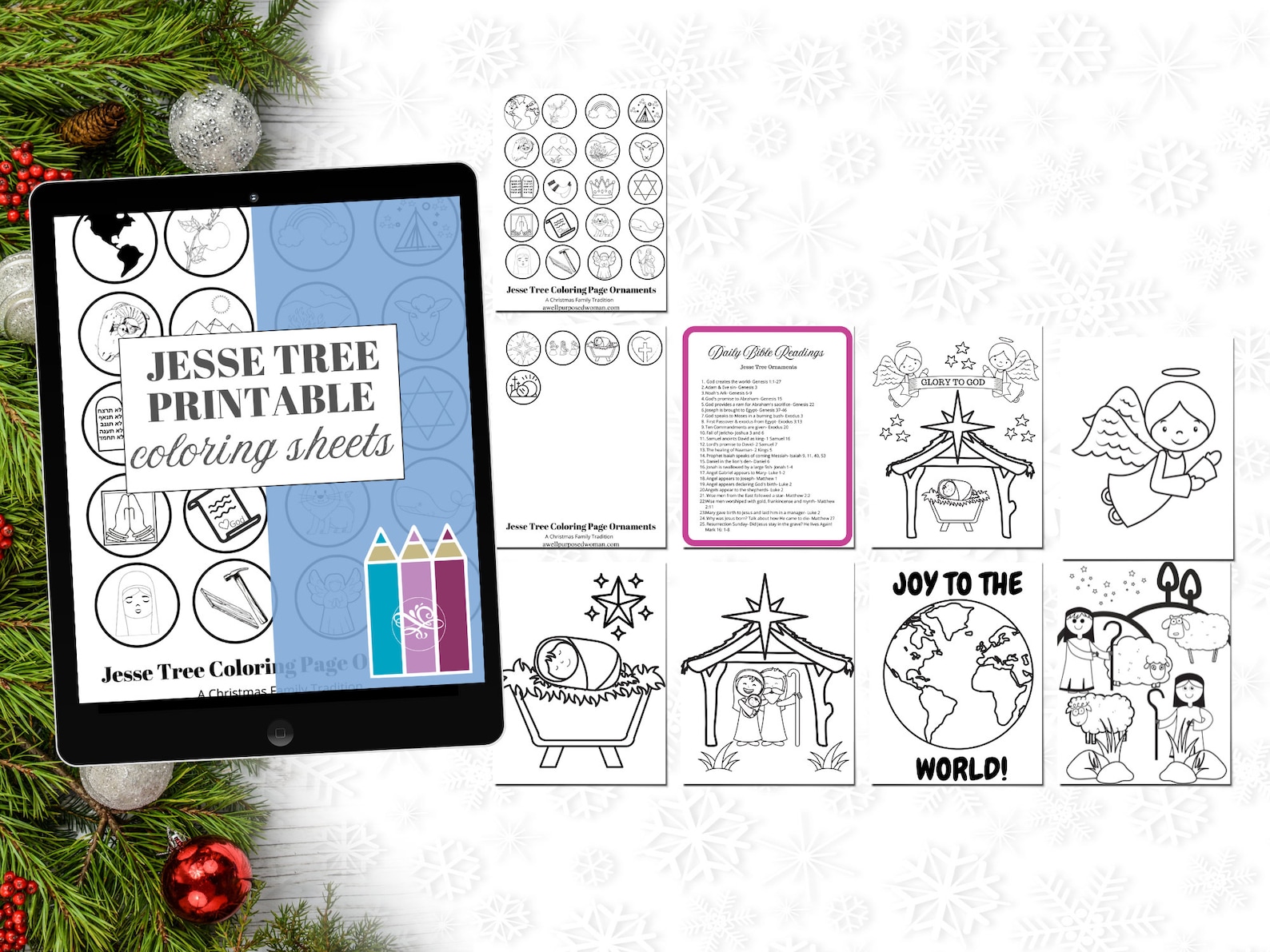 Jesse Tree Ornaments Printable Coloring Pages - Etsy