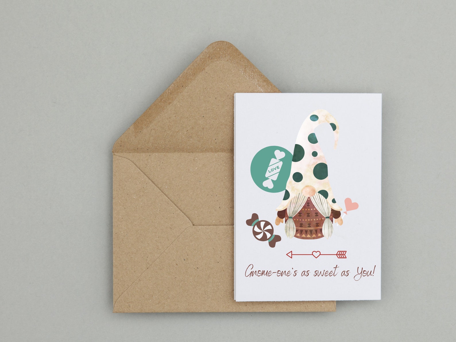 Gnome Valentines Card Printable Gnome Valentines Day Card | Etsy