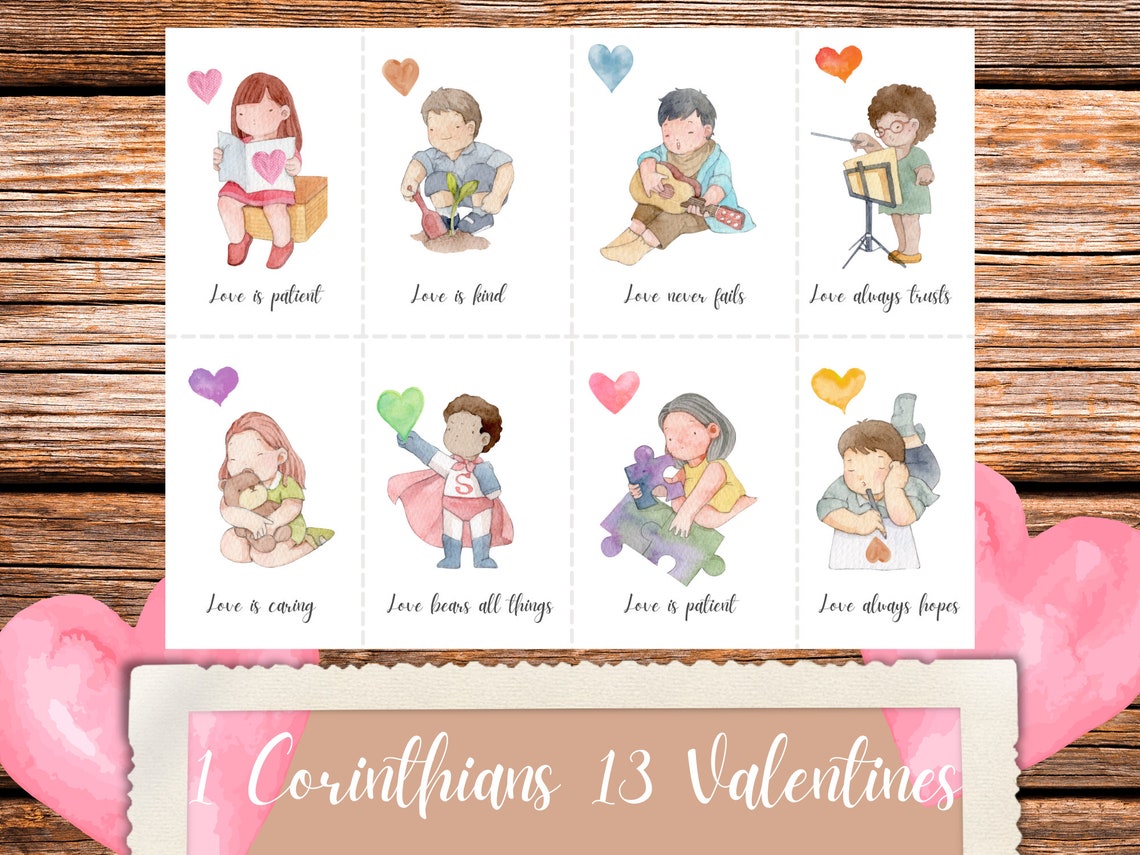 Bible Verse Valentine Cards Christian Valentine Cards Kids - Etsy