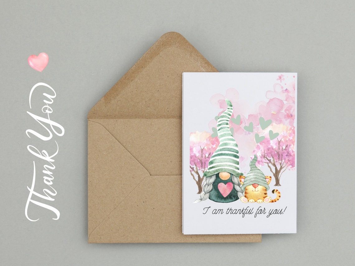 Gnome Thank You Cards Gnome Thank You - Etsy