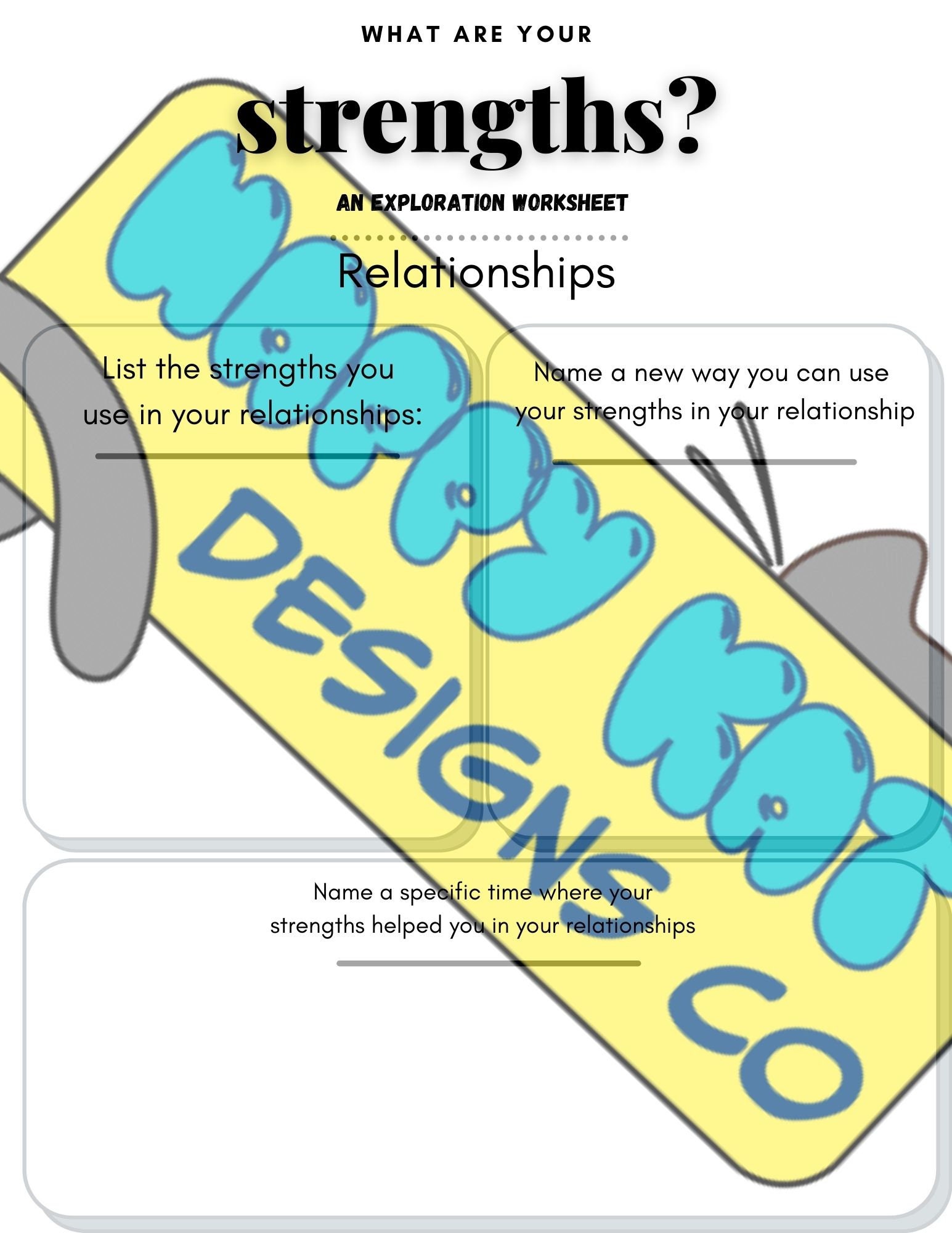 What Are Your Strengths an Exploration Worksheet: - Etsy