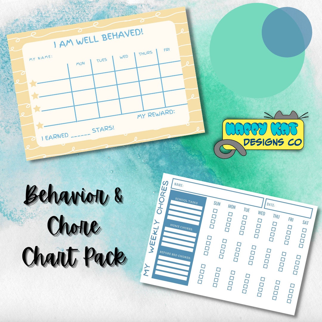 Behavior & Chore Chart Pack - Etsy