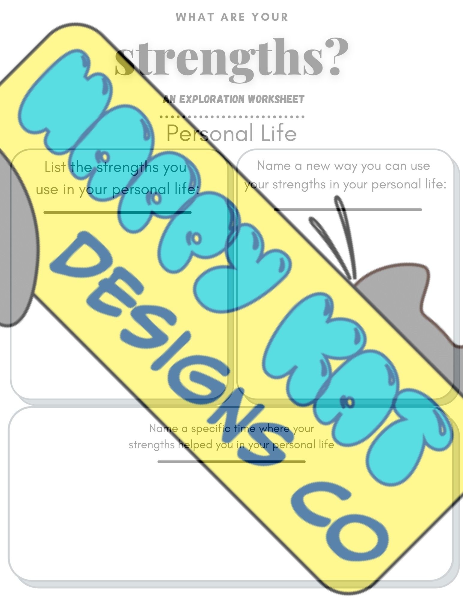 What Are Your Strengths an Exploration Worksheet: - Etsy