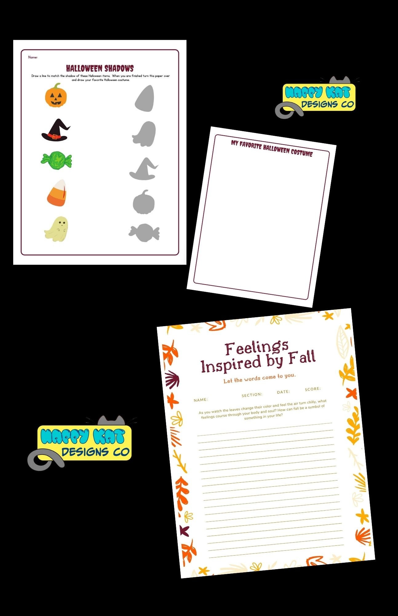 Fall / Halloween Worksheet Packet - Etsy