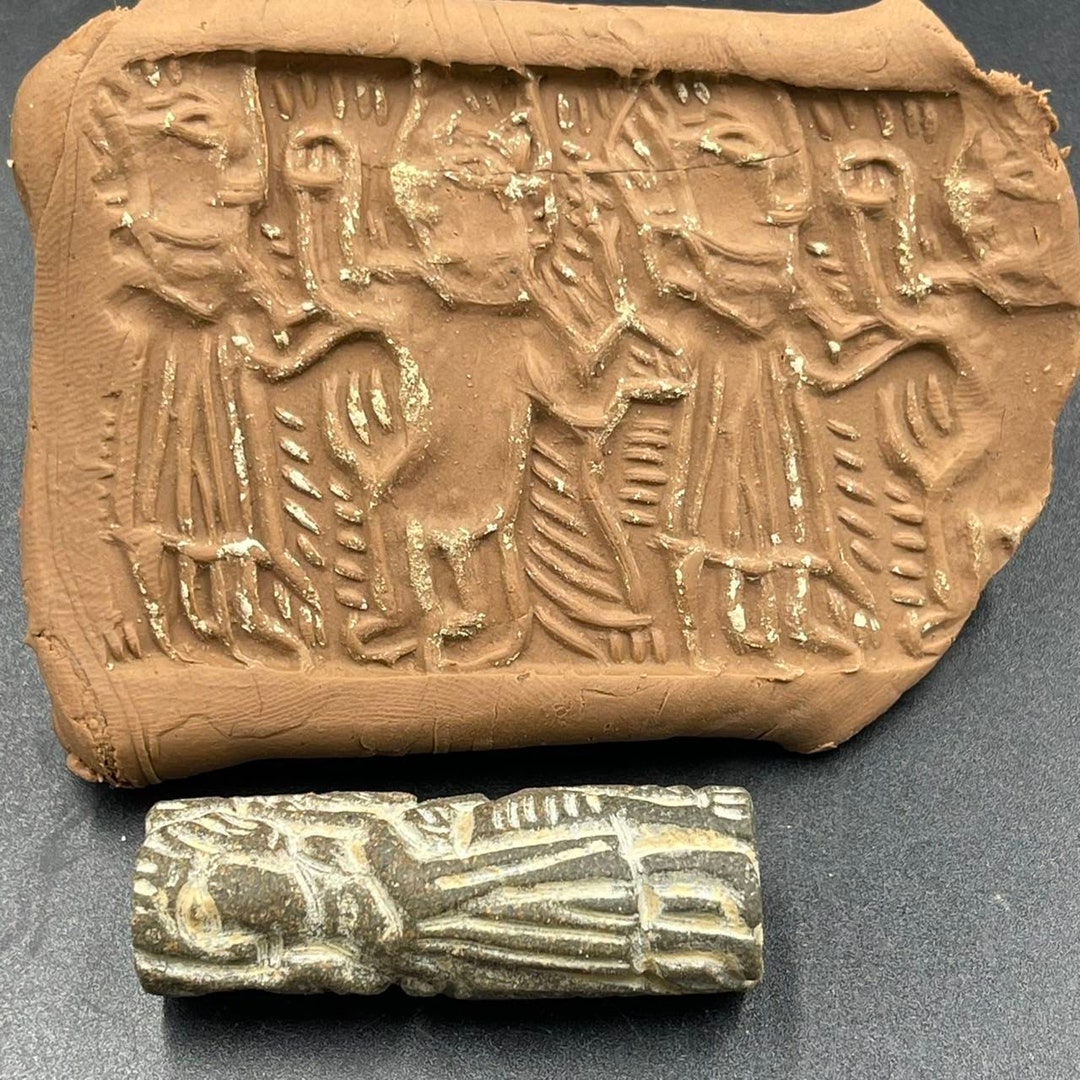 Ancient Near Eastern Chlorite Stone Intaglio Cylinder Seal Bead - Etsy