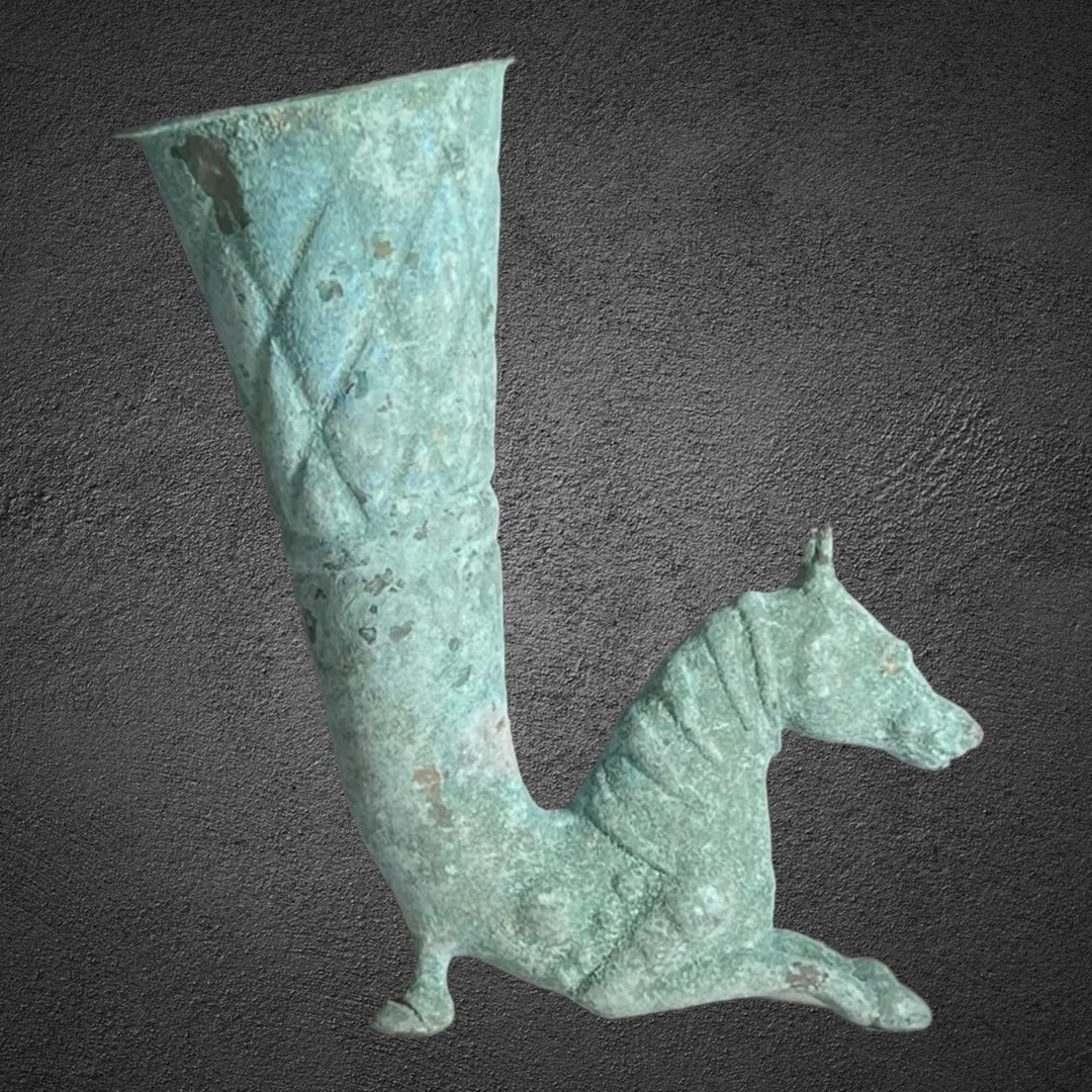 Extremely Rare Ancient Perisan Empire Bronze Horse Animal Rhyton With ...
