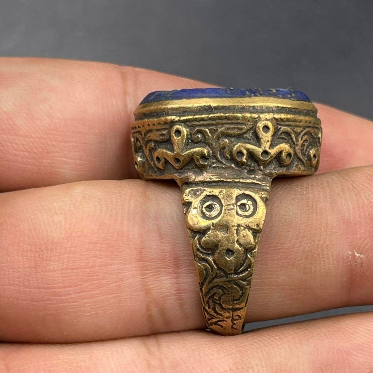 Ancient Post Medieval Old Brass Ottomans Seal Ring With Blue - Etsy
