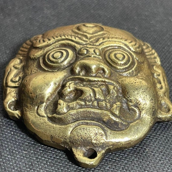 Beautiful Rare Ancient roman Old Bronze Face Mask Big… - Gem