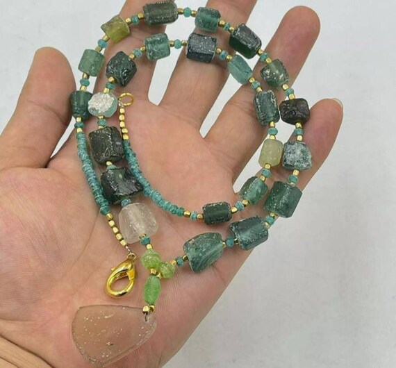 Unique Old Ancient Roman Glass Rare Beads Gold plated… - Gem