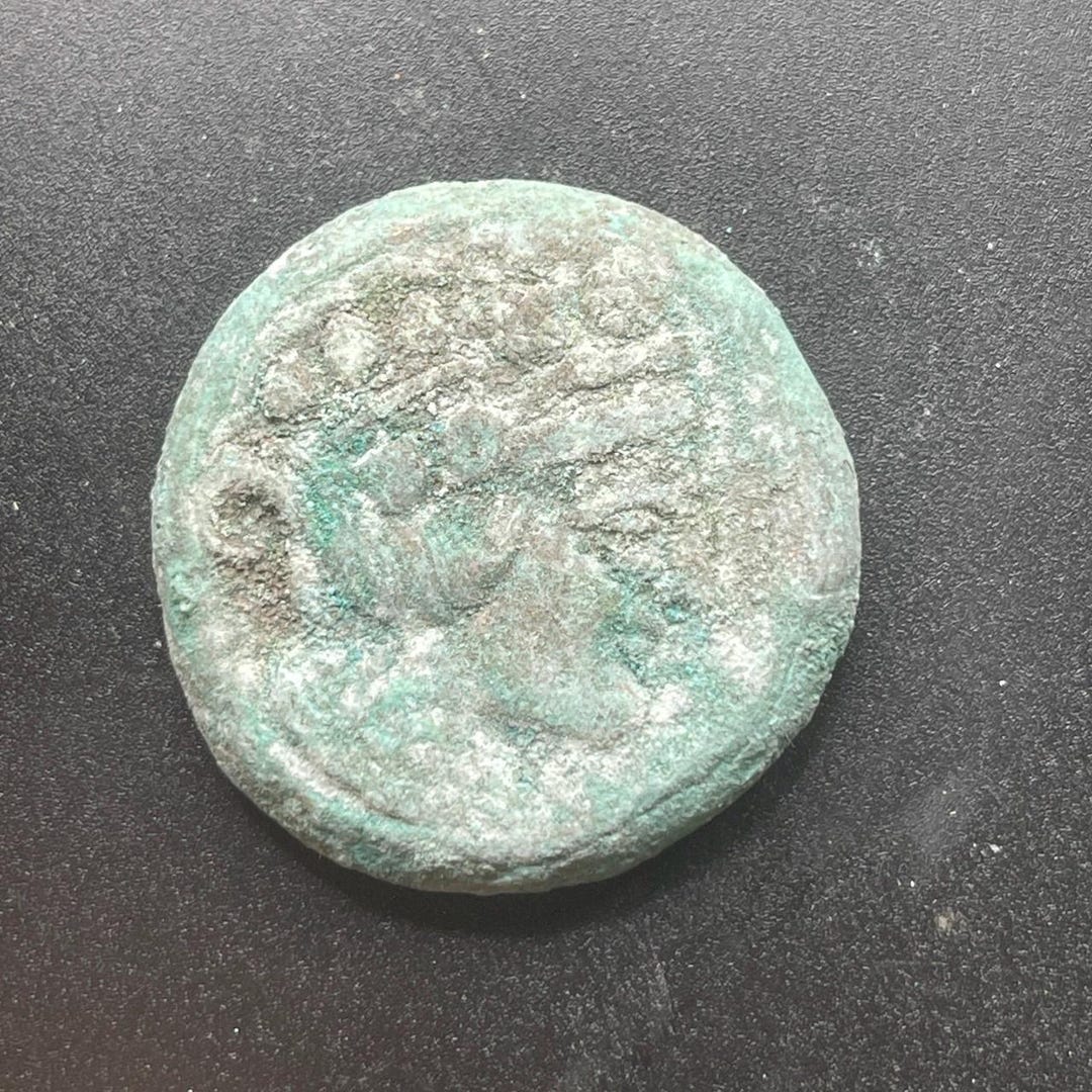 Authentic Ancient Bactrian Greco Solid Bronze Rare Coin With Remarkable ...