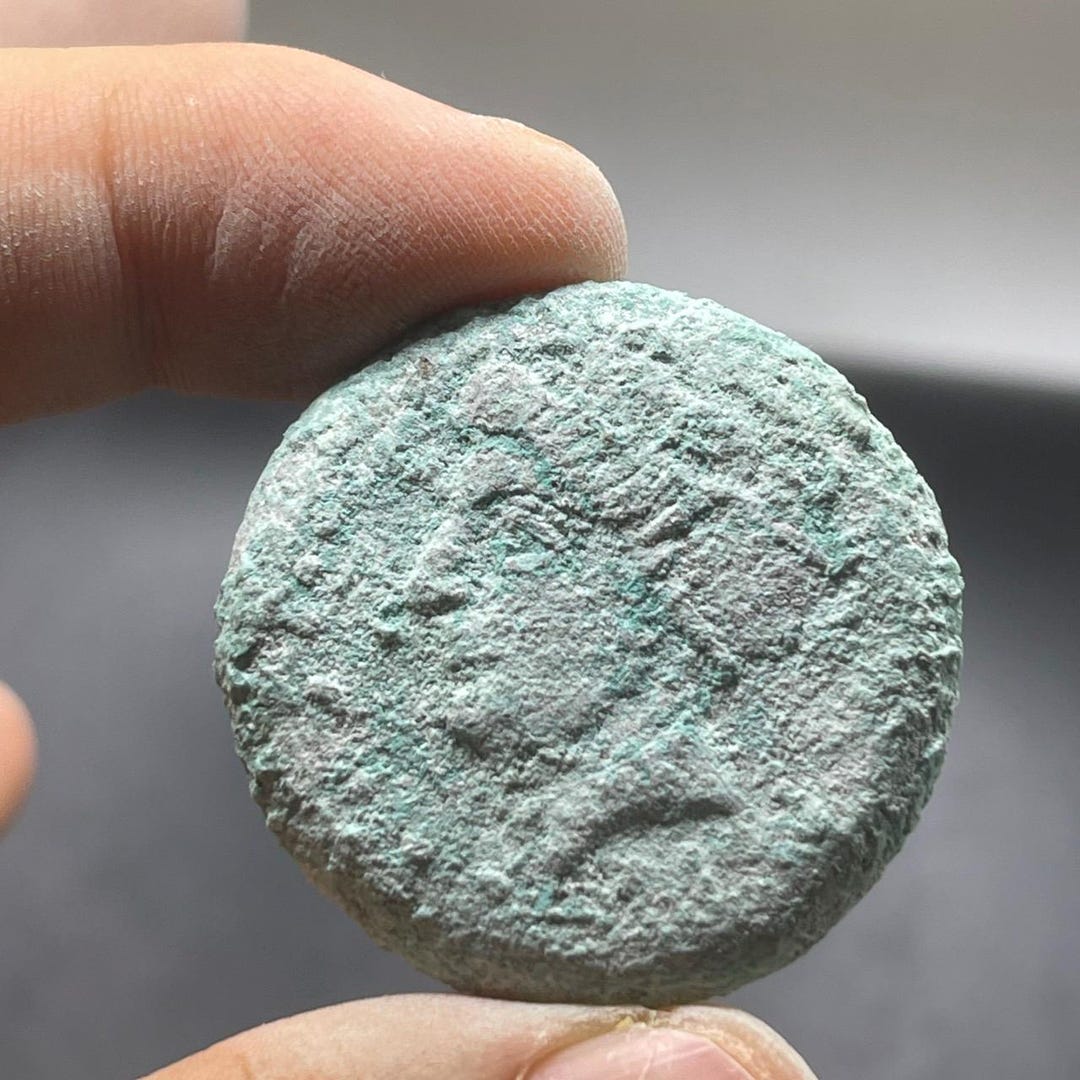 Authentic Ancient Bactrian Greco-bronze Rare Coin With Remarkable ...