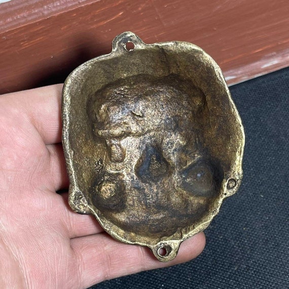 Beautiful Rare Ancient roman Old Bronze Face Mask Big… - Gem