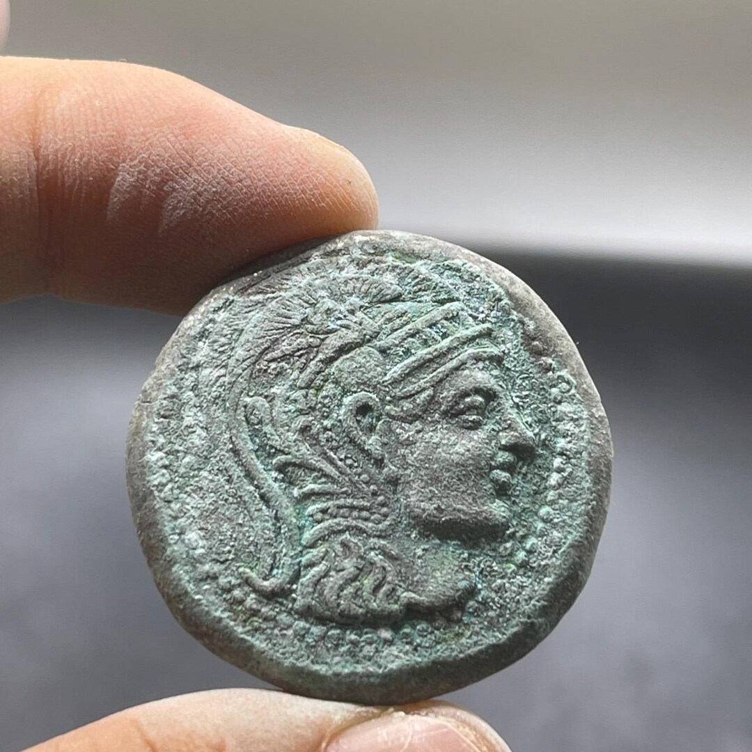 Wonderful Ancient Bactrian Greco- Bronze Rare Coin With Remarkable ...