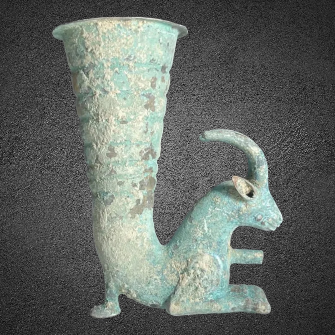 Extremely Rare Ancient Perisan Empire Bronze Wild Animal Rhyton With ...