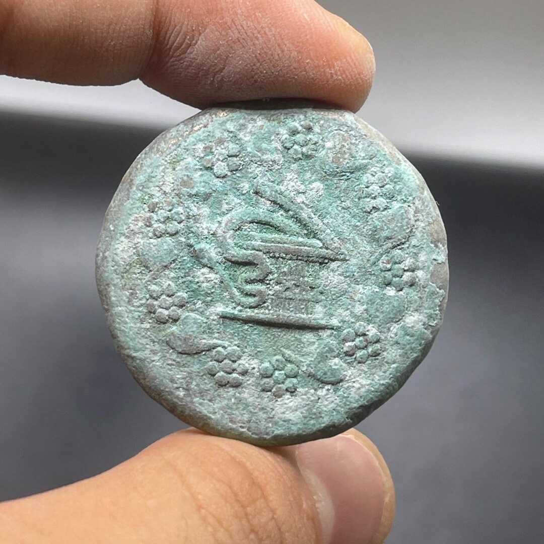 Genuine Ancient Bactrian Greco-bronze Rare Coin With Remarkable Patina ...