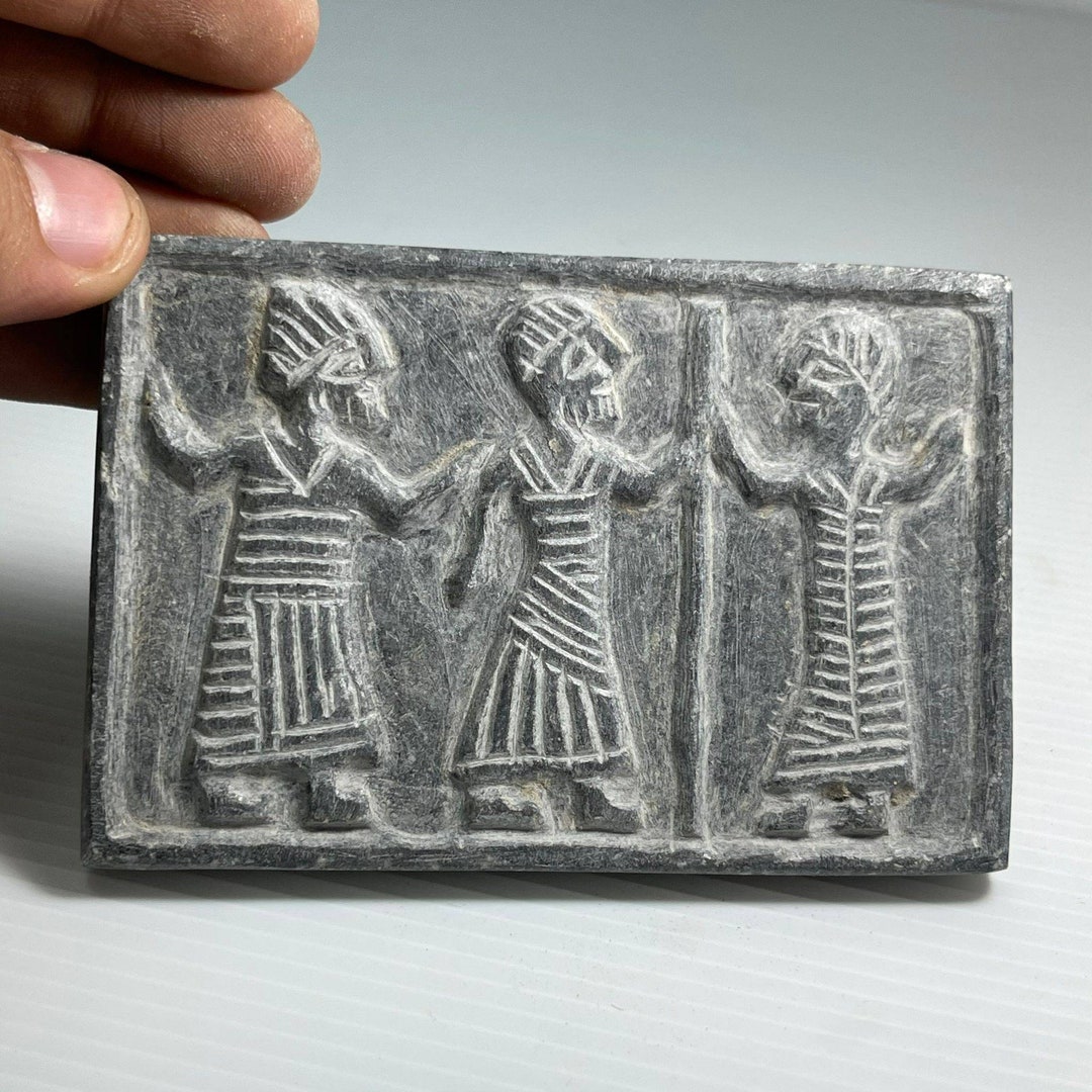 Ancient Near Eastern Stone Tablet: Carved Kings Intaglio - Etsy