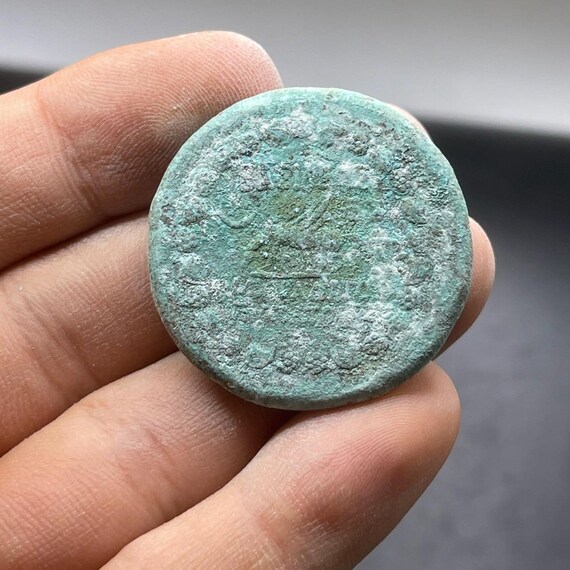 Genuine Ancient Bactrian Greco- Bronze Rare Coin with… - Gem