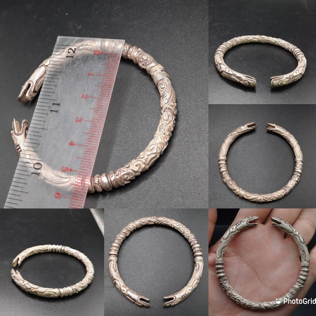 Ancient Viking Norse Mix Silver Torc With Beast Head Terminal 39.66g, 6 ...