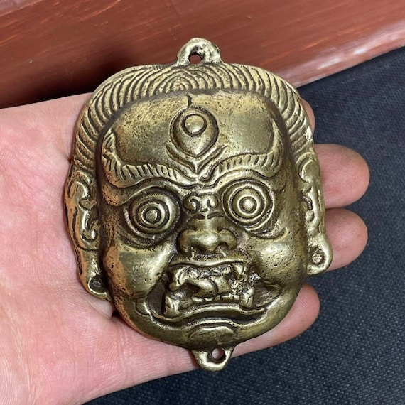 Beautiful Rare Ancient roman Old Bronze Face Mask Big… - Gem