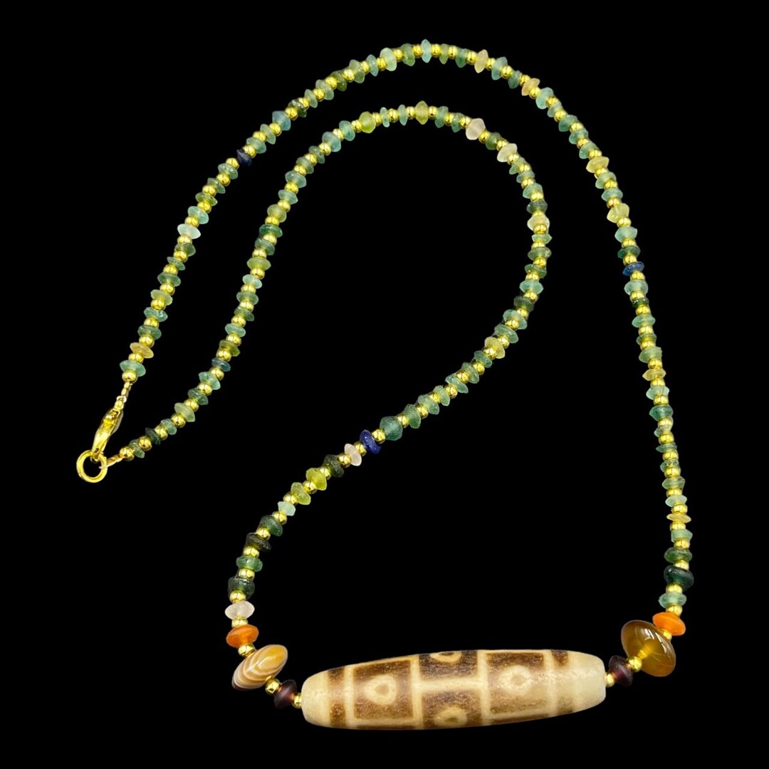 Unique Ancient Roman Glass Beads Antique Tibetan Dzi Eyed Agate Bead ...