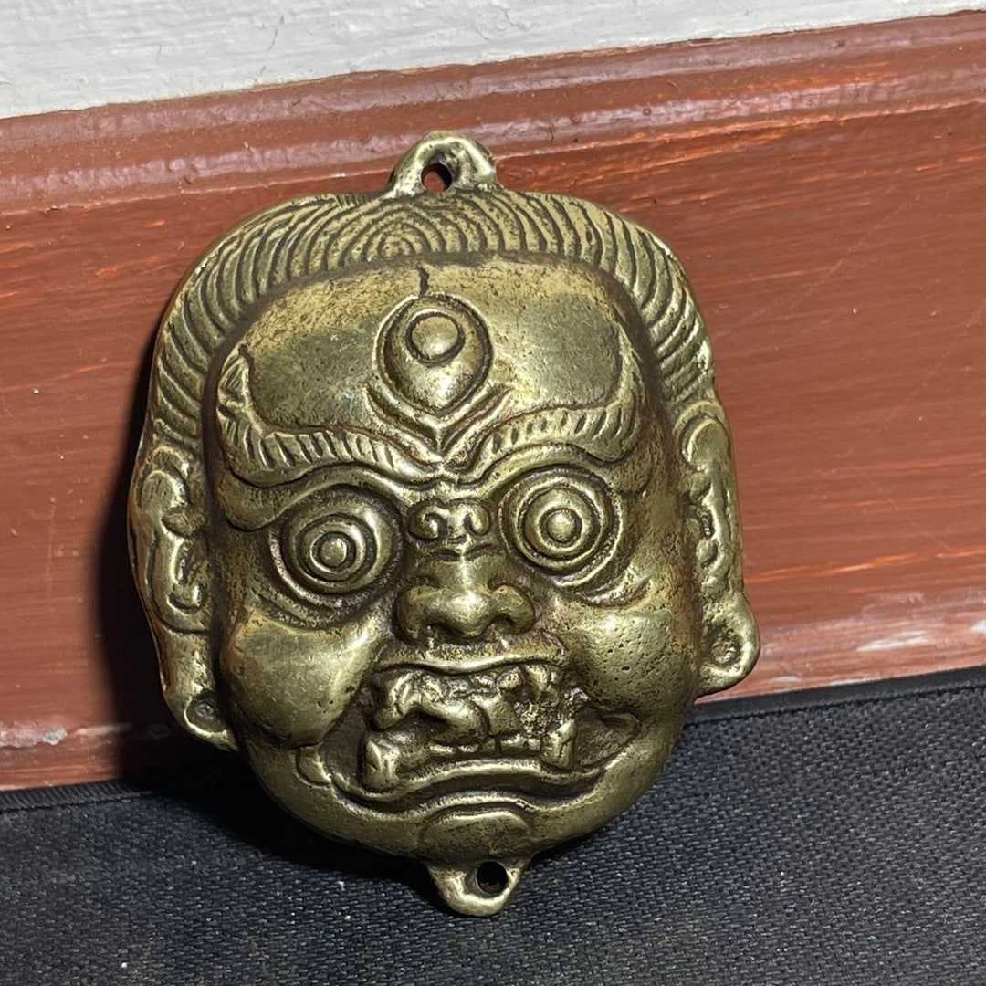 Ancient Roman Bronze Face Mask Pendant - Etsy