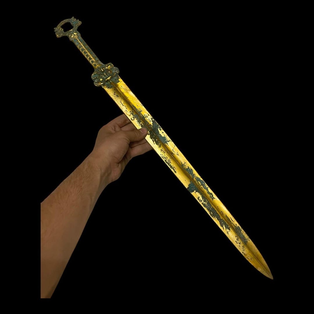 Antique Gold Gilded Bronze Roman Sword: Rare Ancient Artifact - Etsy