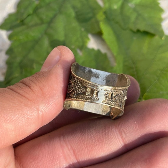 Rare Ancient Post Medieval Old Brass Seal Ring With A… - Gem