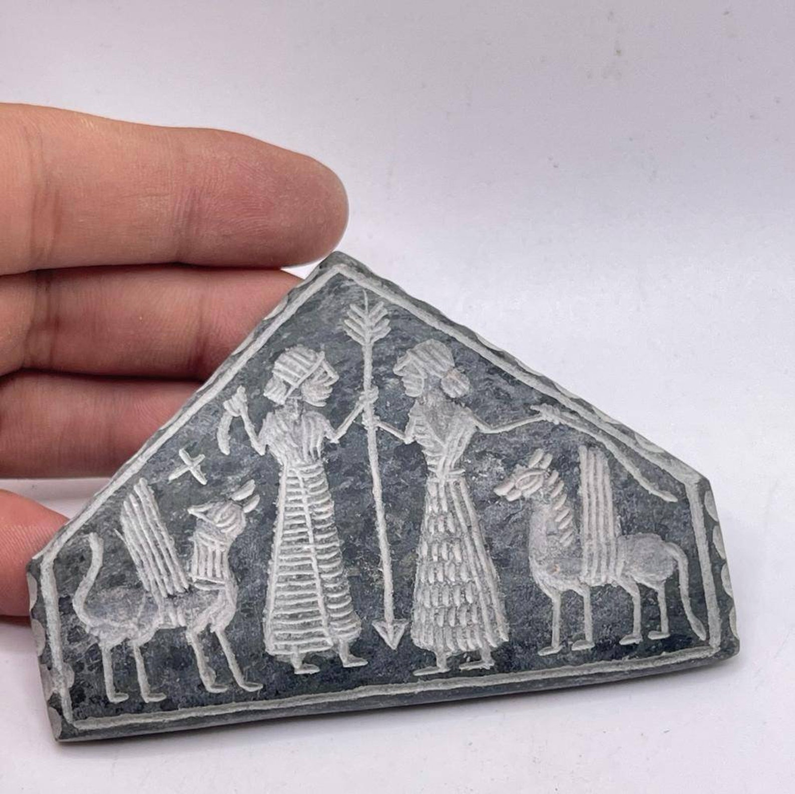 Ancient Near Eastern Old Stone Carved Tile Tablet With Kings - Etsy