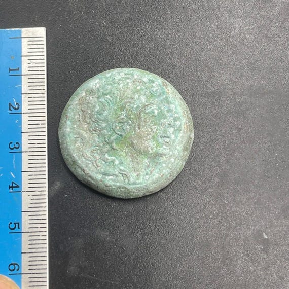 Genuine Ancient Bactrian Greco- Bronze Rare Coin with… - Gem