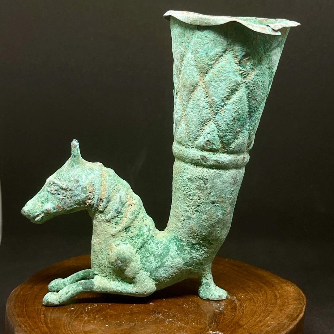 Museum Quality Ancient Greek Bronze Rhyton in the Form of a Horse Circa ...