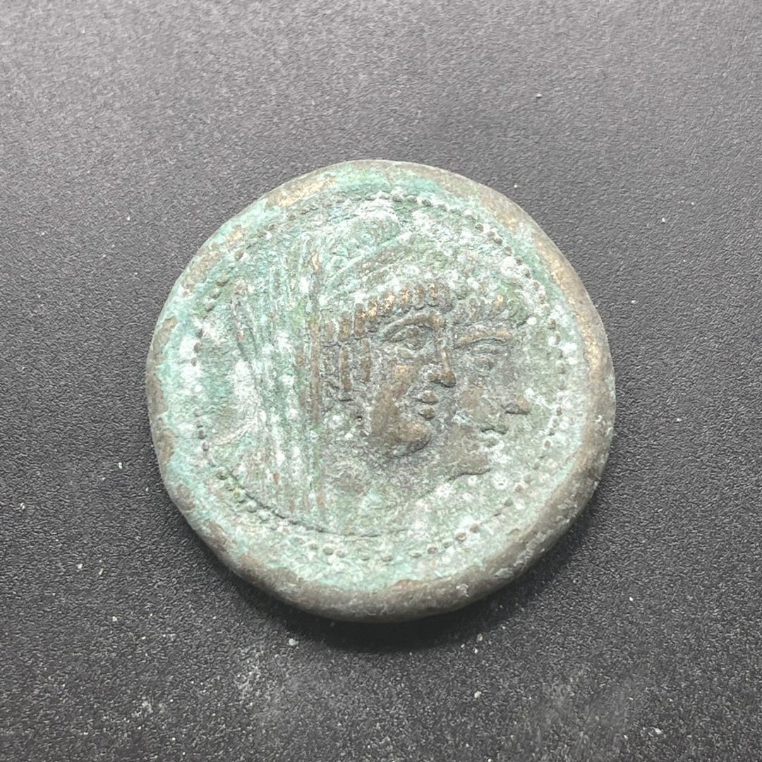 Authentic Ancient Bactrian Greco- Bronze Rare Large Coin With ...