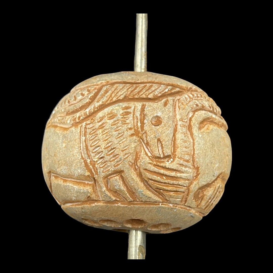 Ancient Near Eastern Animals Intaglio Stone Antique Round Big Heavy ...