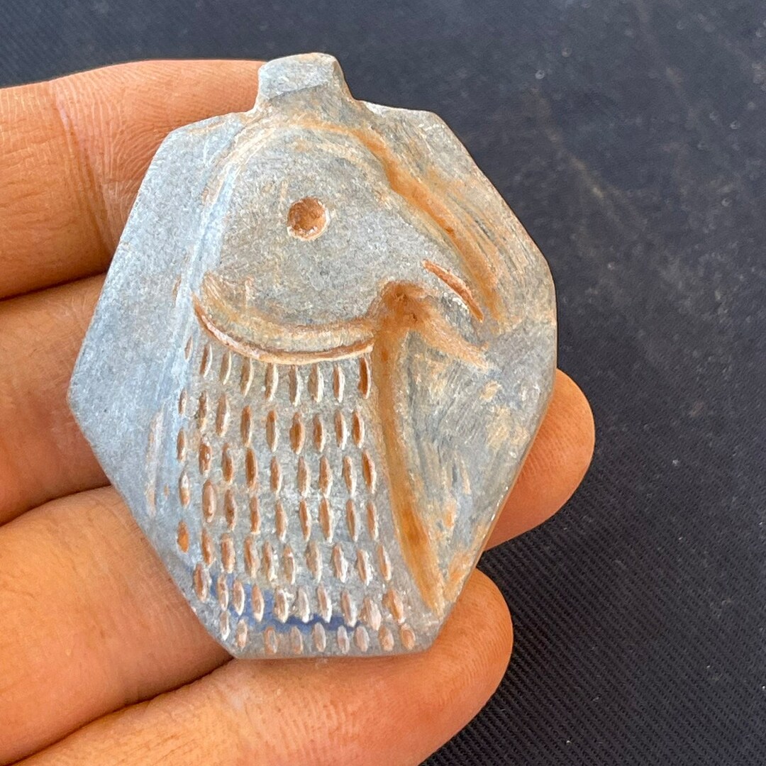 Super Near Eastern Ancient Stone Amulet Pendant With Rare Animal ...