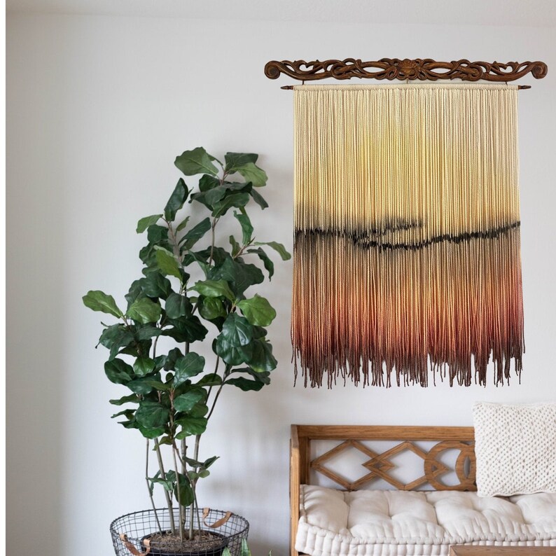 Vintage Wall Hanging Victorian Macrame Fiber Living Room - Etsy