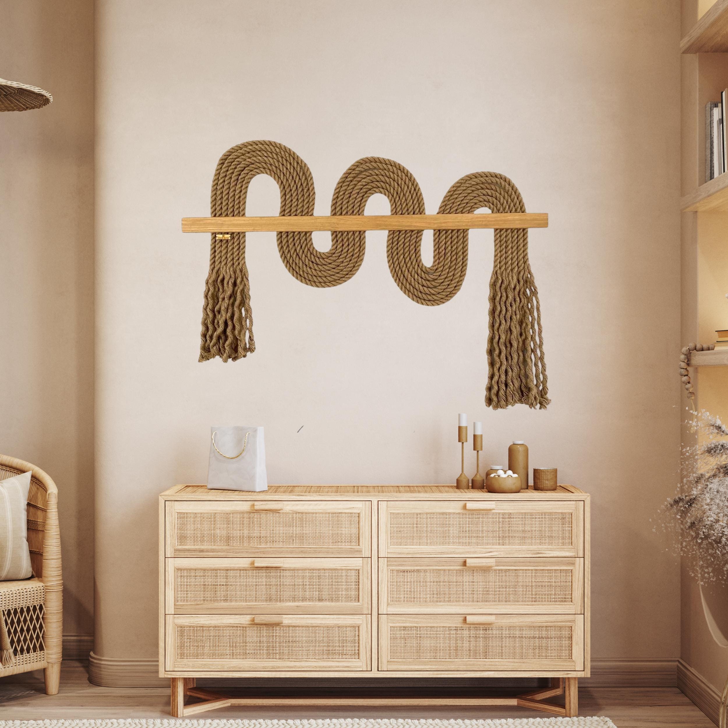 Rope Art Modern Boho Wall Rope Home Decoration Fringles Minimalist ...