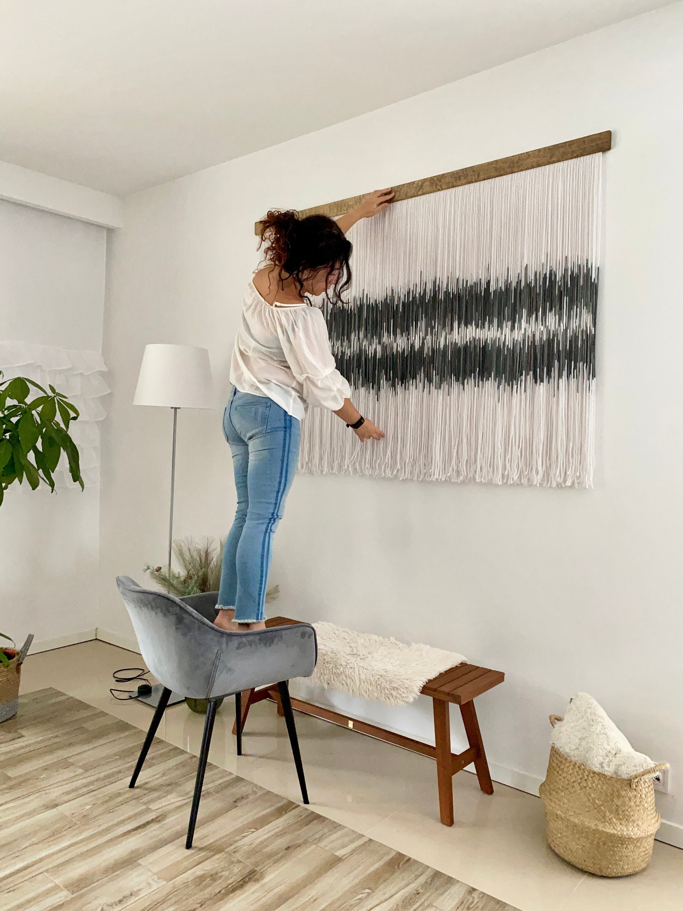 Minimalist Fiber Art Wool Textile Art Living Room Decor - Etsy