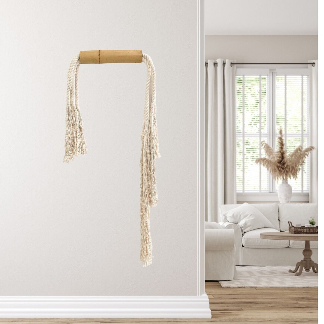 Fiber Knot Wall Art Modern Minimalist White Wall Tassel Wall Hanging ...
