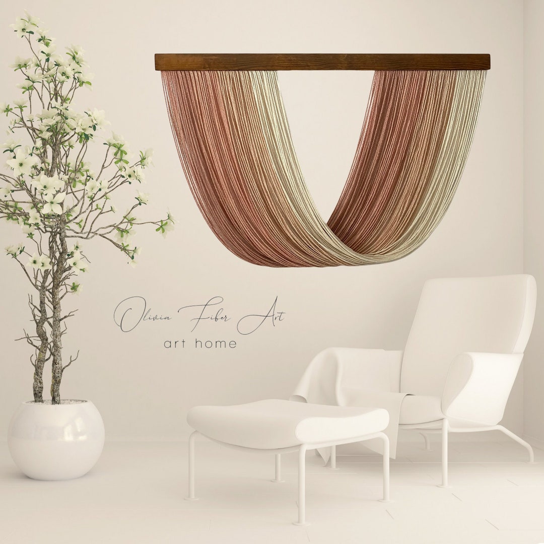 Tan Wall Hanging Tapestry, Beige Wall Art, Large Extra Full Dip Dye ...