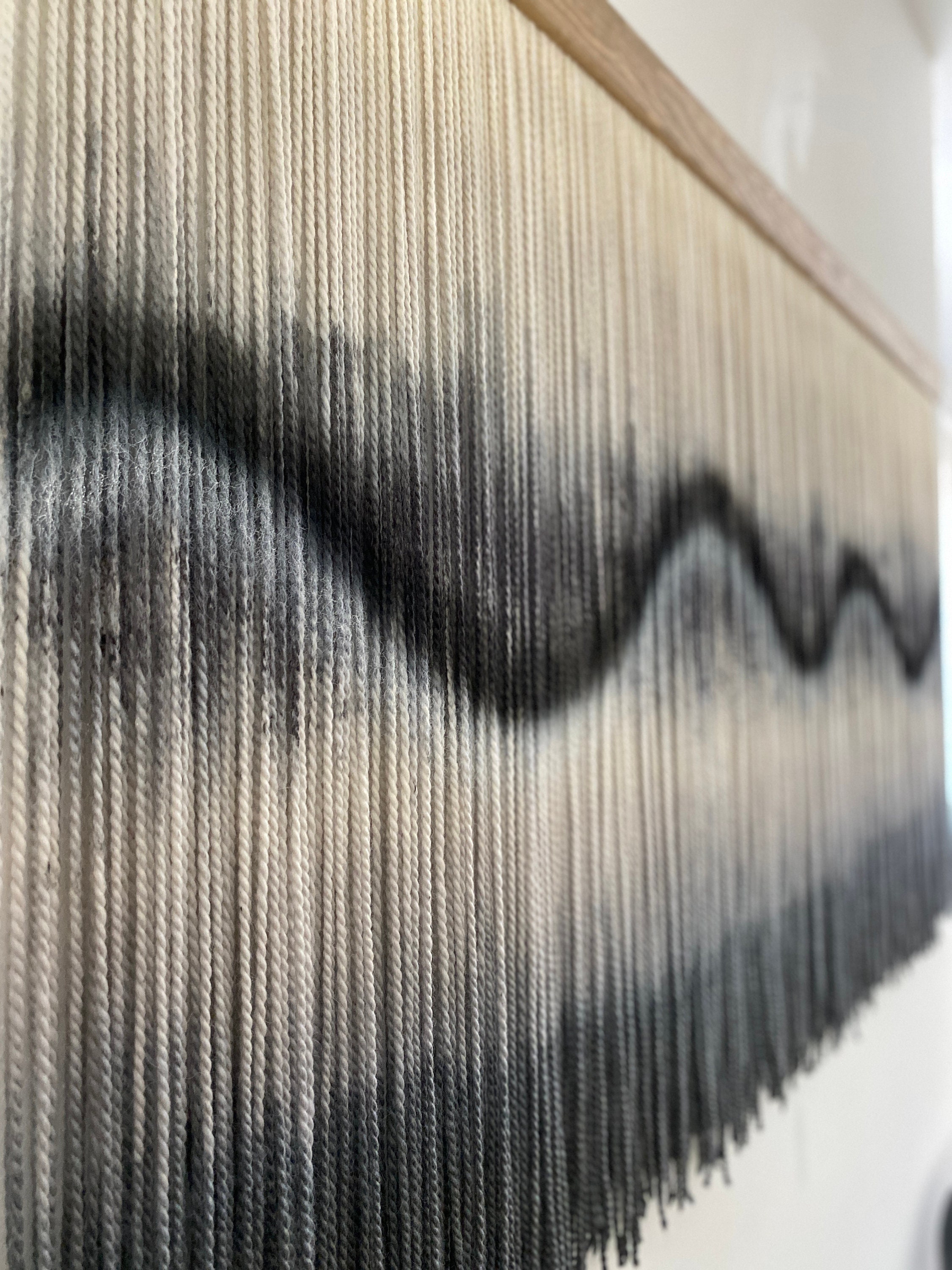 Large Wool Boho Decor, Dip Dyed Yarn Wall Hanging, Textile Wall Art ...