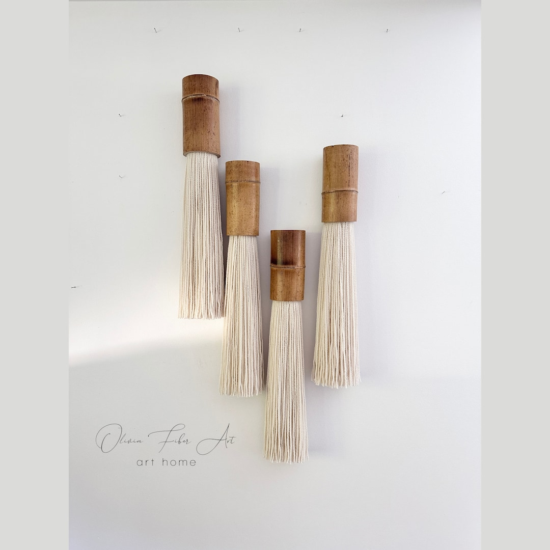 Made to Order - Set 4 Bamboo Wall Art, Sculpture Natural Wall Decor ...