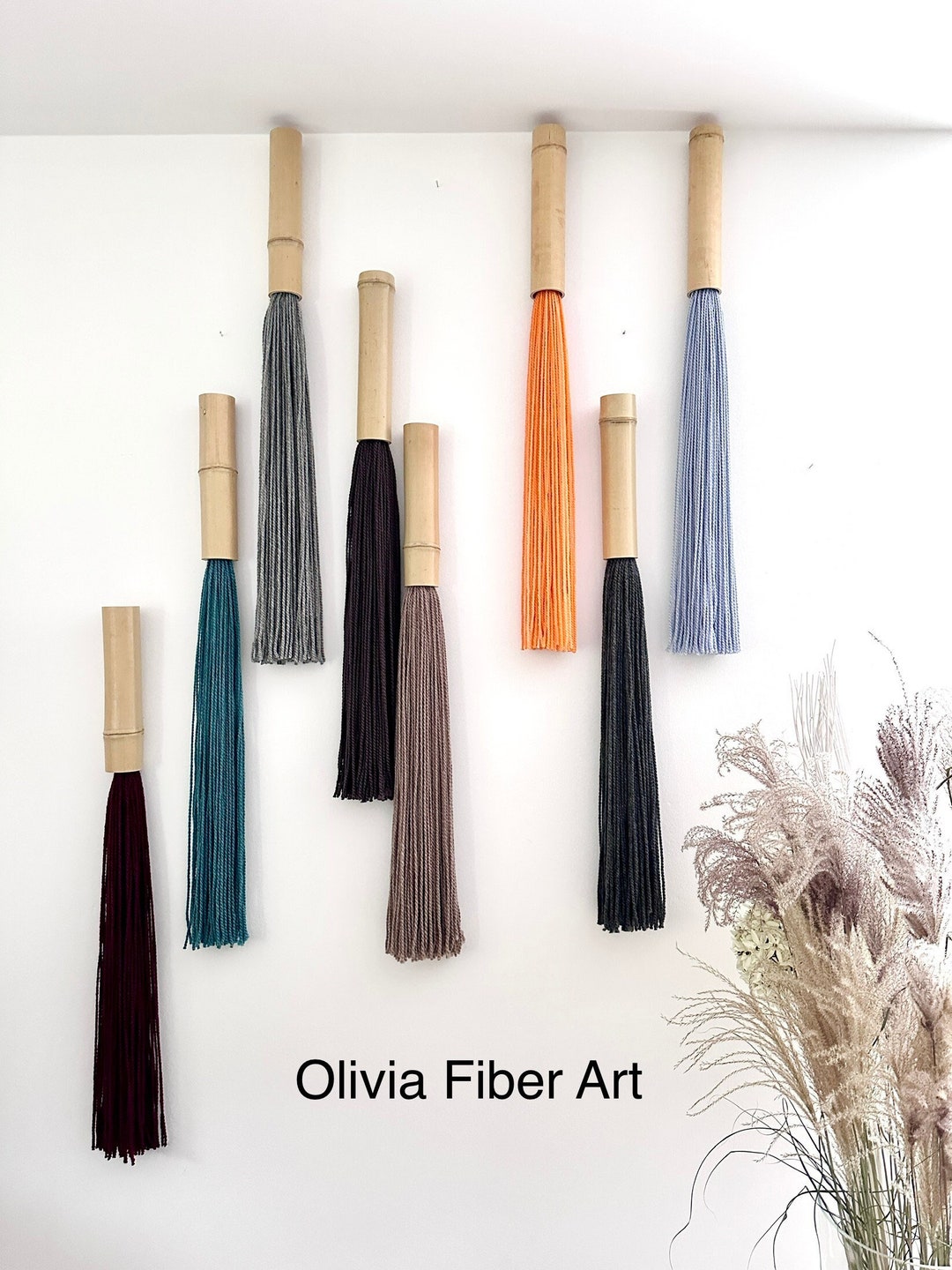 Modern Bamboo Wall Hanging Sculpture - Minimalist Boho Deco, Boho Wall ...