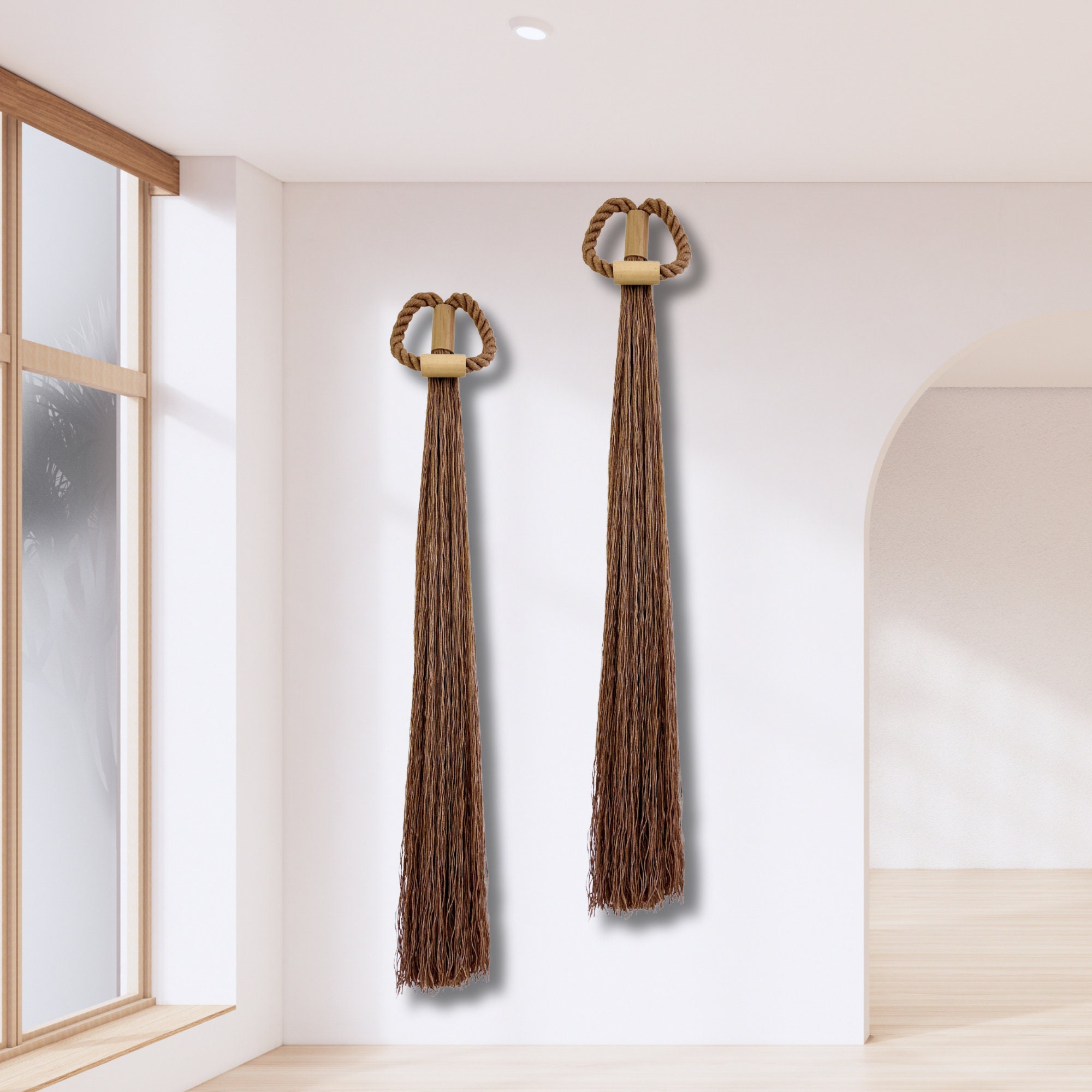 Jute Rope Wall Art -fiber Art Jute Rope Sculpture -sculpture Bamboo ...