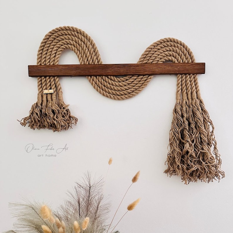 Rope Art Modern Boho Wall Rope Home Decoration Rope Fringles Minimalist ...