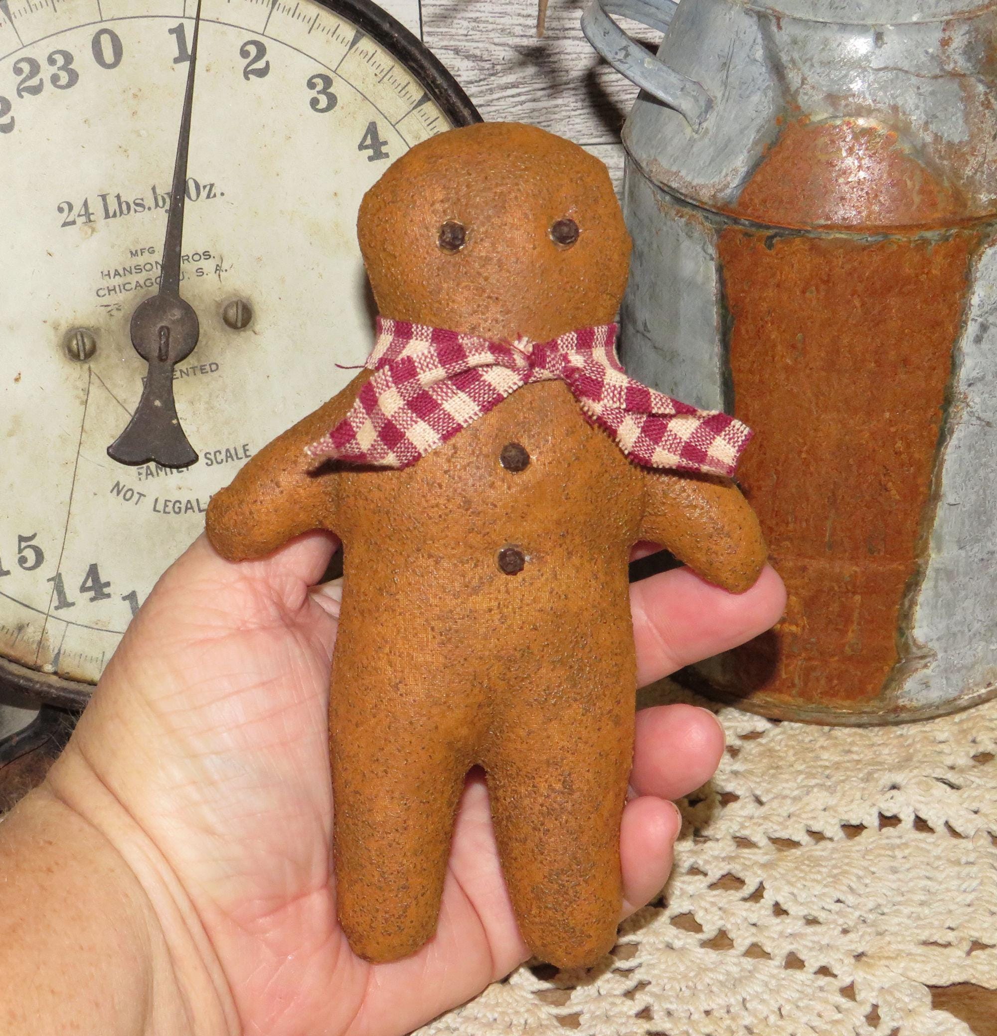 Primitive Gingerbread Man Shelf Sitter: Country Farmhouse Tiered Tray ...